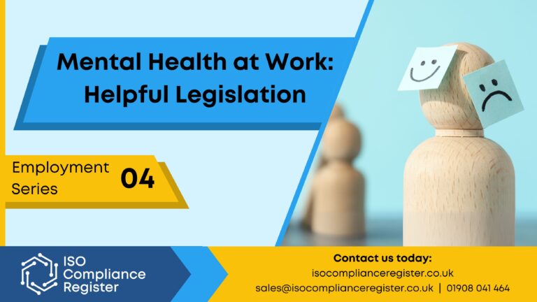 Mental Health at Work: Helpful Legislation - ISO Compliance Register